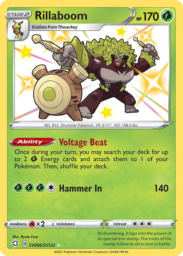 SV006/SV122 - Rillaboom - Shining Fates - Pokemon TCG Baby Shiny ...
